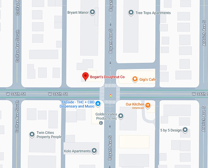 16. bogart's doughnut co. (minneapolis) map