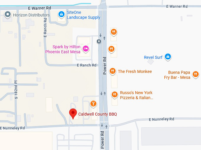 16. caldwell county bbq (gilbert, az) map