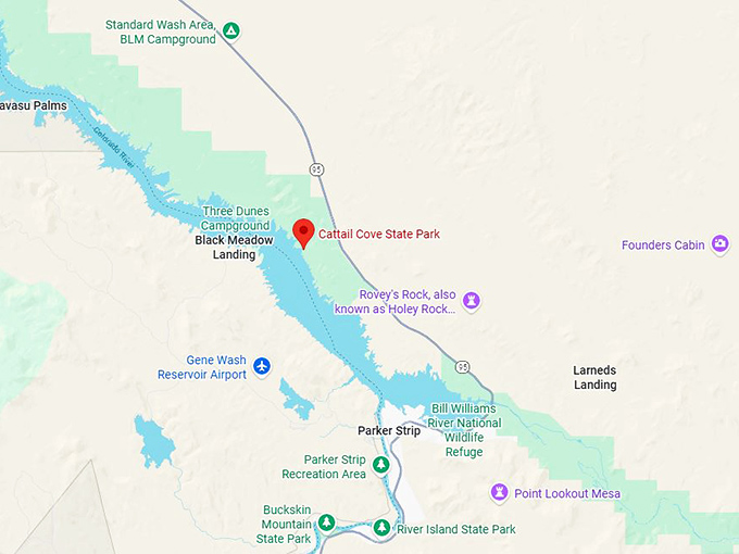 16. cattail cove state park map