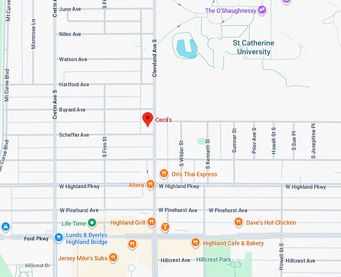 16. cecil's (st paul) map