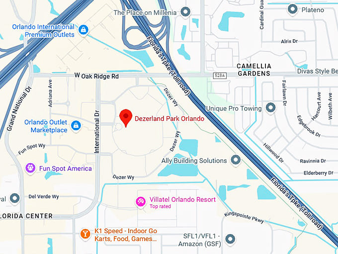 16. dezerland park orlando map