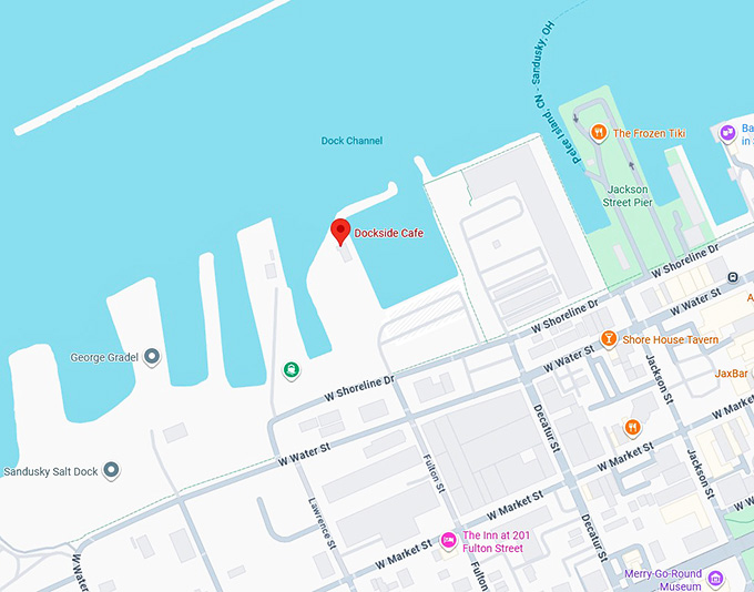 16. dockside cafe sandusky, oh map