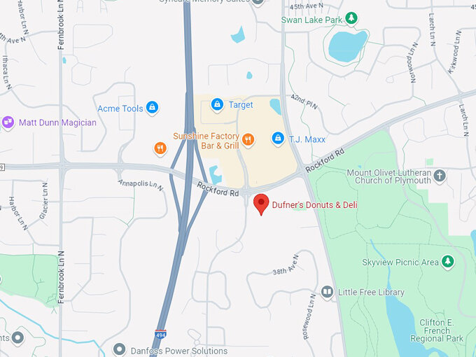 16. dufners donuts deli 10 map