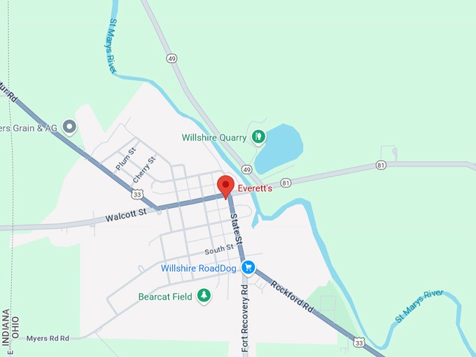 16. everetts family restaurant 10 map