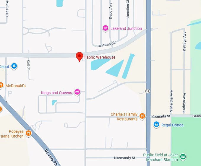 16. fabric warehouse (lakeland, fl) map