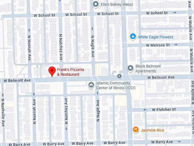 16. frank's pizzeria (chicago, il) map