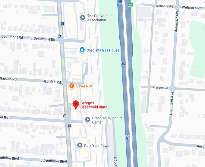 16. george's beechwold diner (columbus, oh) map