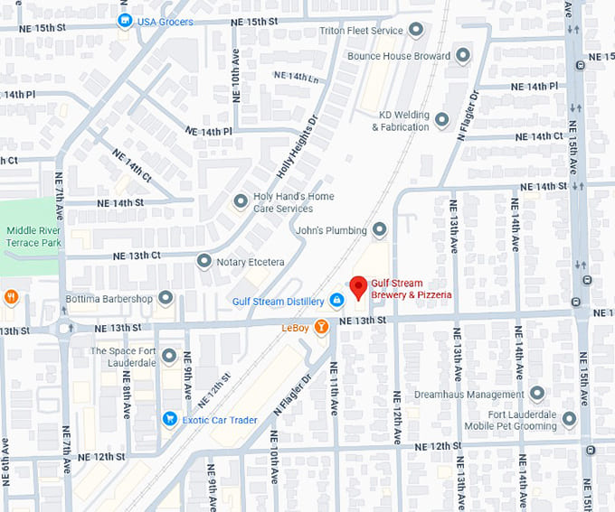 16. gulf stream brewery & pizzeria map