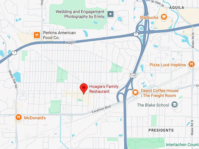16. hoagie's family restaurant map