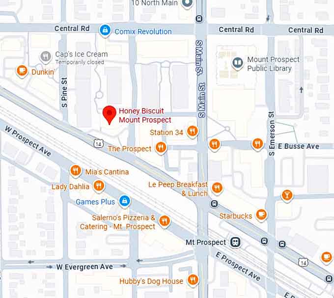 16. honey biscuit (mt prospect, il) map