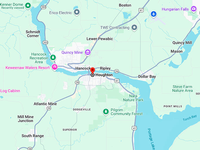 16. houghton michigan 10 map