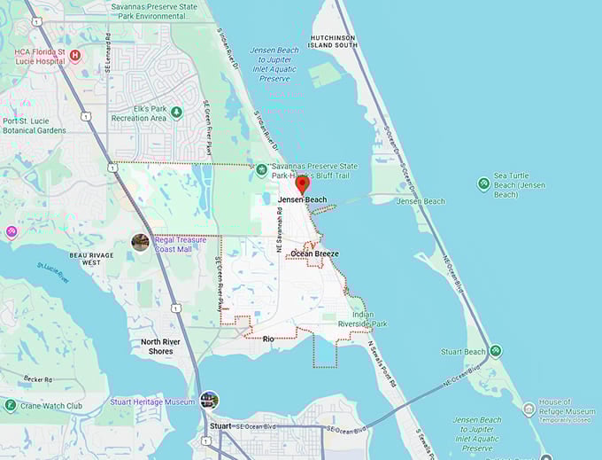 16. jensen beach, florida map