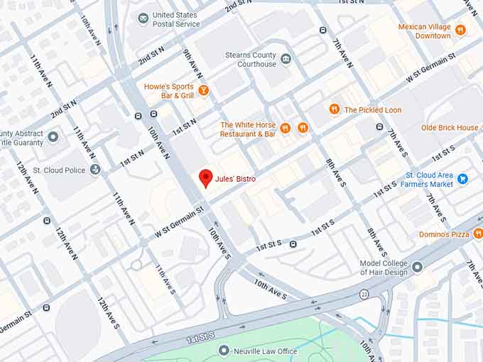 16. jules' bistro map