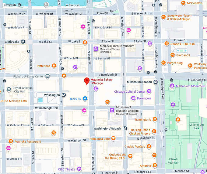 16. magnolia bakery chicago il map
