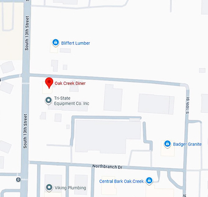 16. oak creek diner map