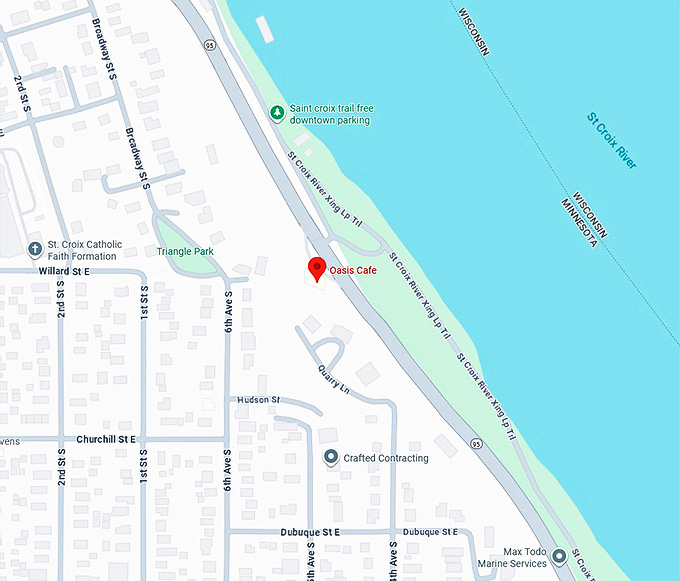 16. oasis cafe (stillwater, mn) map