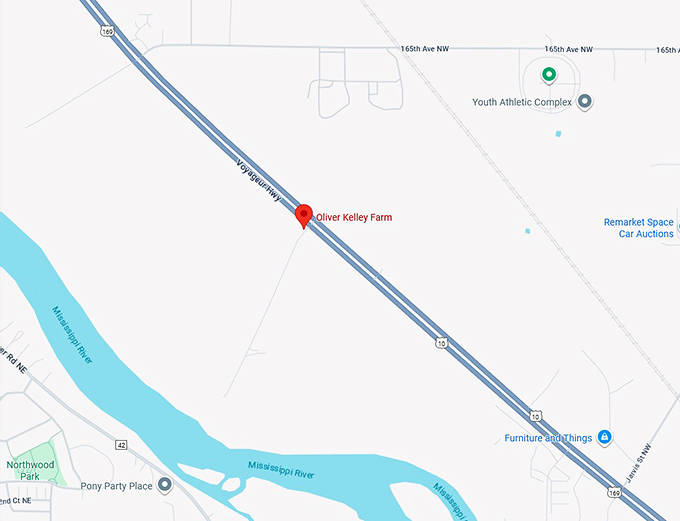 16. oliver kelley farm (elk river, mn) map