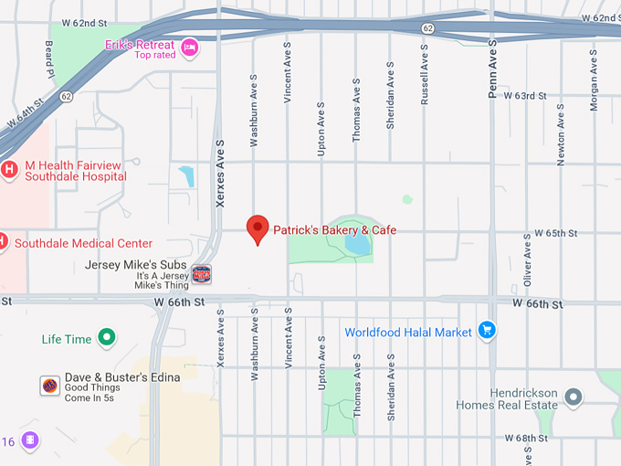 16. patricks bakery cafe 10 map