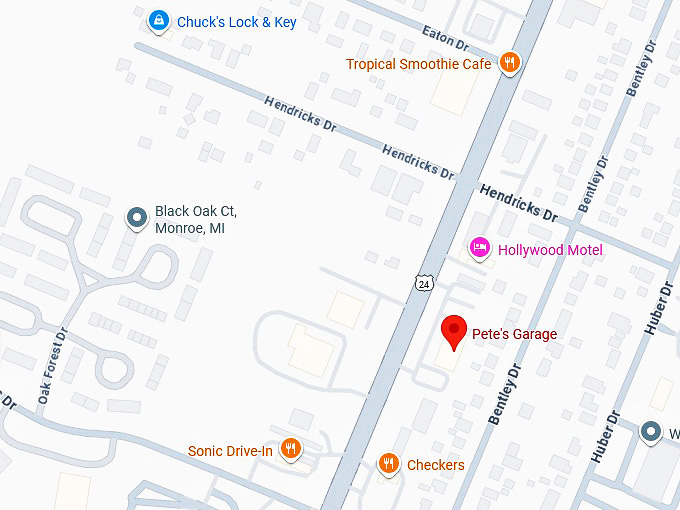 16. pete's garage (monroe) map