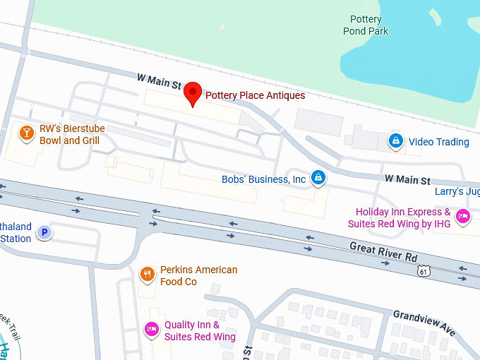 16. pottery place antiques (red wing) map