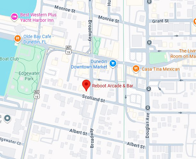 16. reboot arcade & bar (dunedin, fl) map
