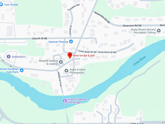 16. river inn bar & grill (river rd ne, hanover, mn) map