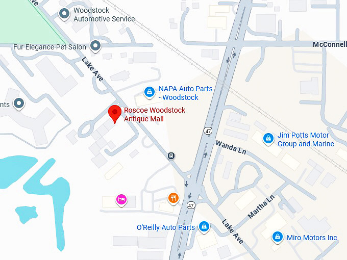 16. roscoe woodstock antique mall (woodstock, illinois) map