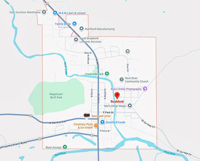 16. rushford, minnesota map