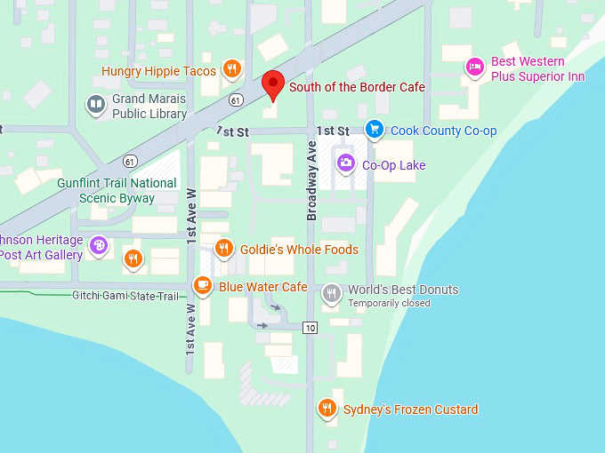 16. south of the border cafe map