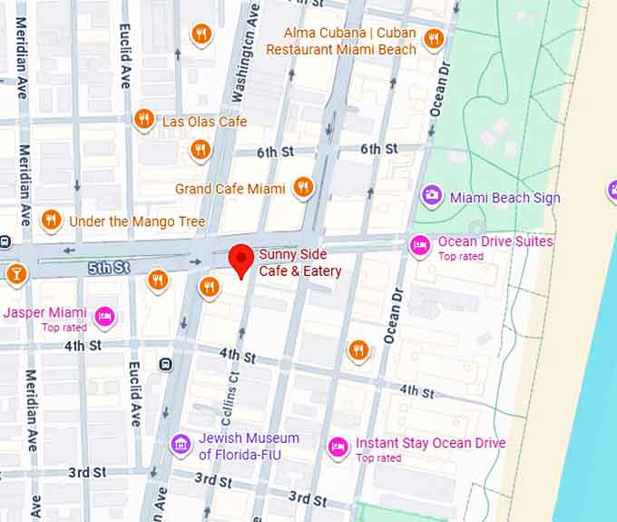 16. sunny side cafe & eatery map