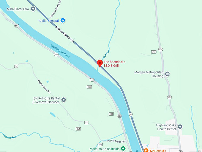 16. the boondocks bbq & grill (mcconnelsville) map