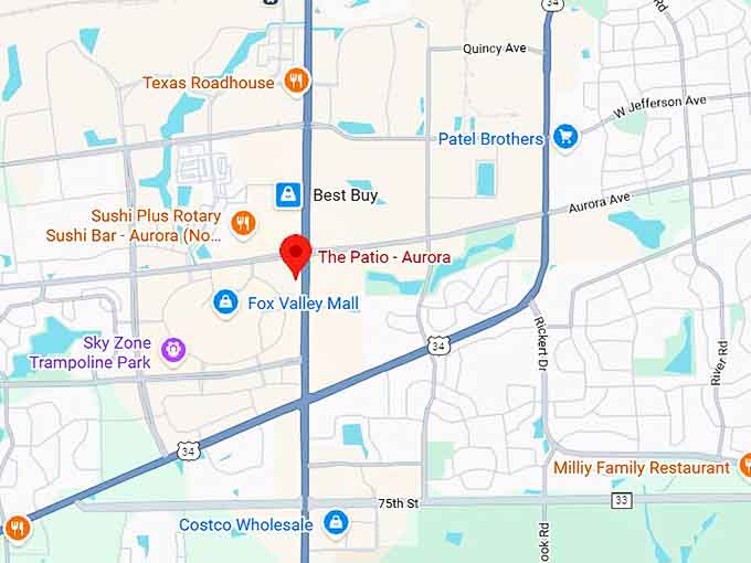 16. the patio aurora map
