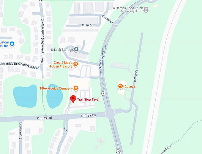 16. trail stop tavern map