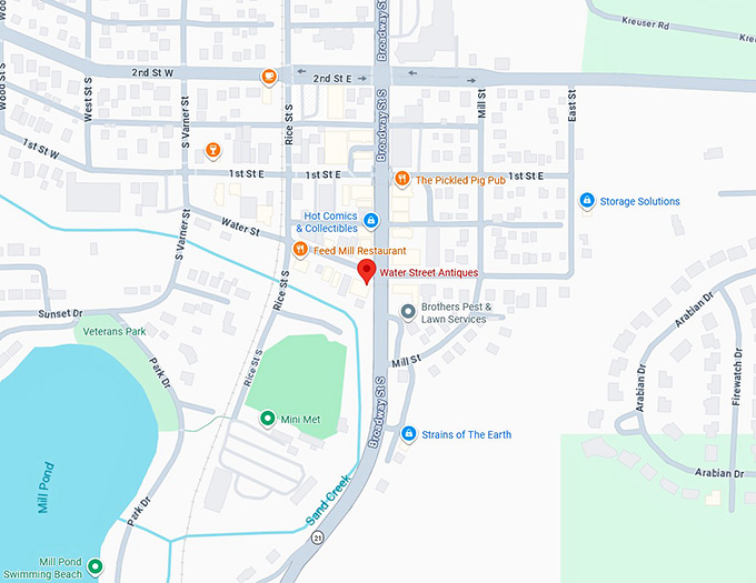 16. water street antiques map