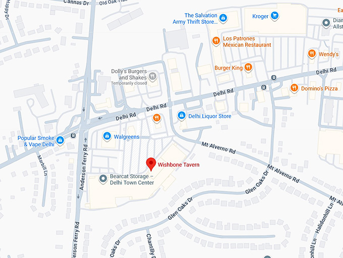 16. wishbone tavern (cincinnati, oh) map