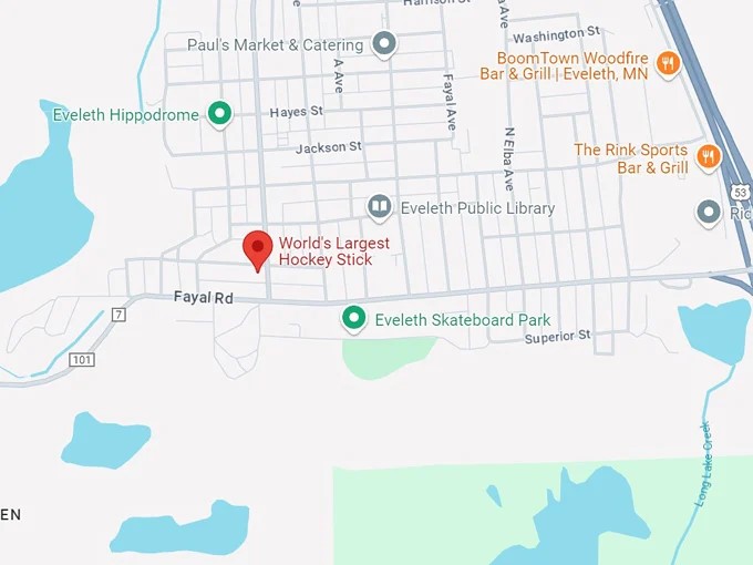 16. worlds largest hockey stick 10 map