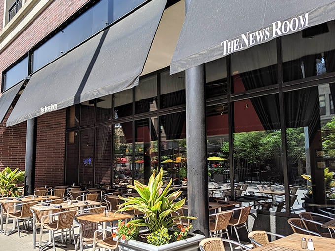 This gleaming chrome diner looks like it rolled straight out of 1957 and parked itself in Minneapolis.