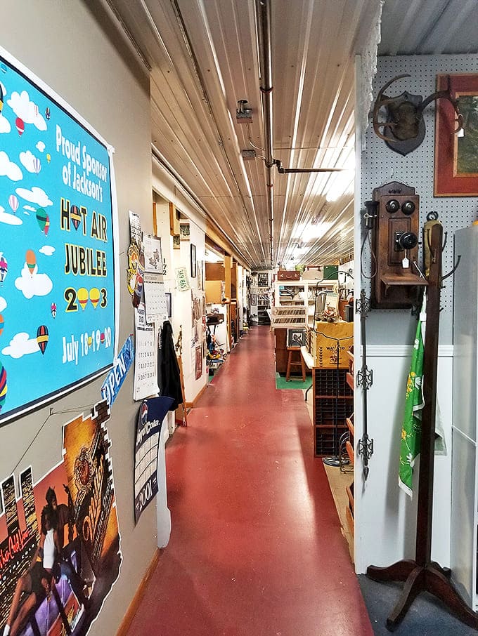 Aisle: Narrow pathways lead adventurous shoppers through a labyrinth of memories, where every turn reveals another decade's worth of treasures.