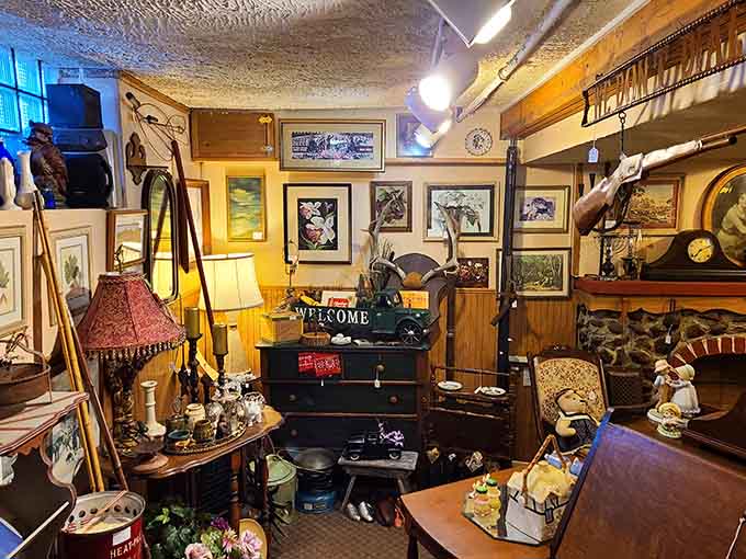 Every inch of wall space tells a story here, proving that more really is more when you're surrounded by this much history and character.