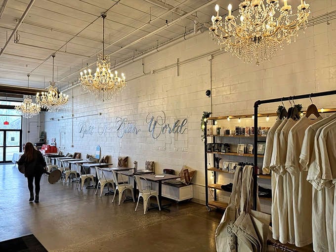 Sunshine yellow walls and artistic flair create the kind of space where coffee tastes better and time moves slower.