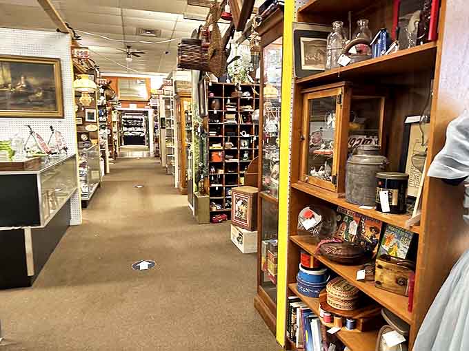 Aisles packed tighter than your grandmother's Thanksgiving table, each corner revealing another era's forgotten treasures waiting for rediscovery.