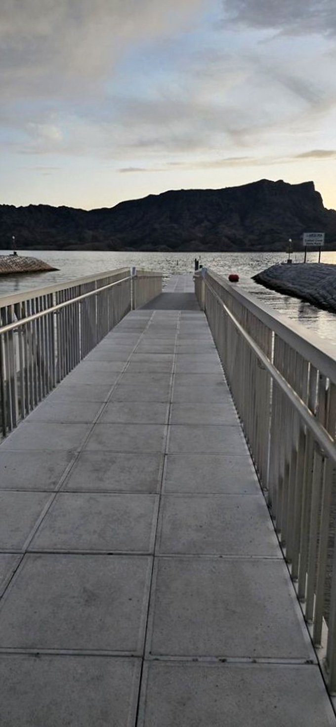 This concrete pier stretches into Lake Havasu like a runway to paradise. Perfect for contemplative moments or triumphant fishing selfies.