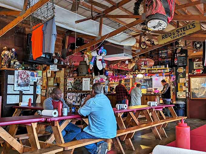 Inside, it's like your coolest relative's basement threw a party and invited every piece of Americana ever created.