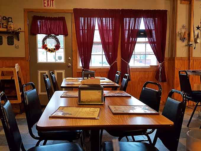 Inside, the warm wood tones and comfortable seating say "stay awhile" louder than any welcome sign ever could.