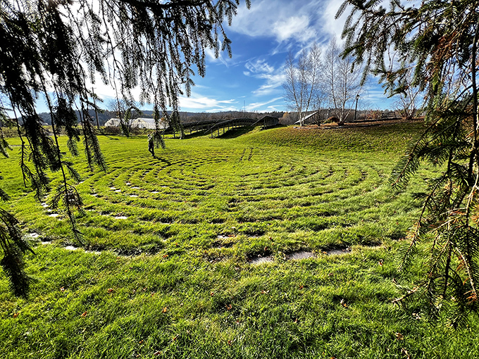 Not all who wander are lost, but in this mesmerizing Green Mountain Labyrinth, getting a little lost might be exactly what your soul ordered.