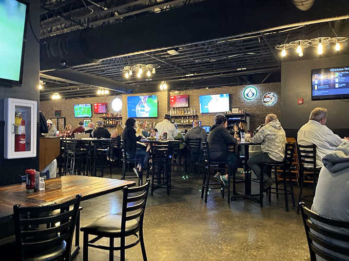 Where magic happens! Exposed brick, gleaming bar tops, and the perfect buzz of conversation create that "everybody knows your name" vibe.