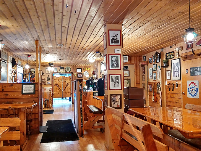 Step inside and be transported to barbecue heaven – wooden walls adorned with memories and the promise of unforgettable meals ahead.