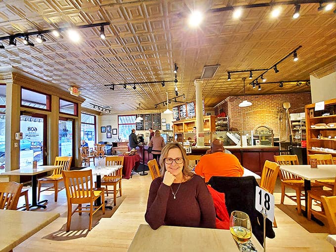 Warm wooden tables, exposed brick, and that gorgeous pressed tin ceiling create the perfect backdrop for carb-induced euphoria.