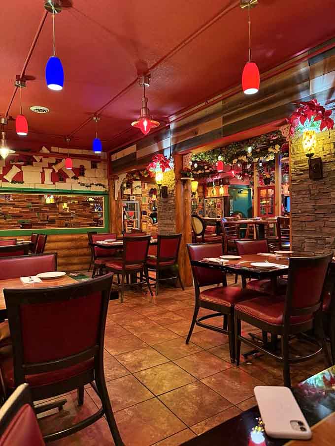 Step inside where colorful lights dance overhead and every corner whispers "mangia, mangia" in the most delightful way possible.