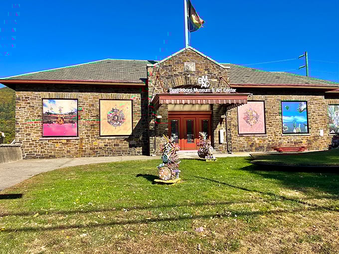 The Brattleboro Museum & Art Center houses contemporary exhibits in a historic stone building, where creativity flows as freely as the nearby Connecticut River.